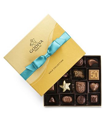 Godiva Assorted Chocolate Gold-Collection Gift Box with Spring Ribbon ...