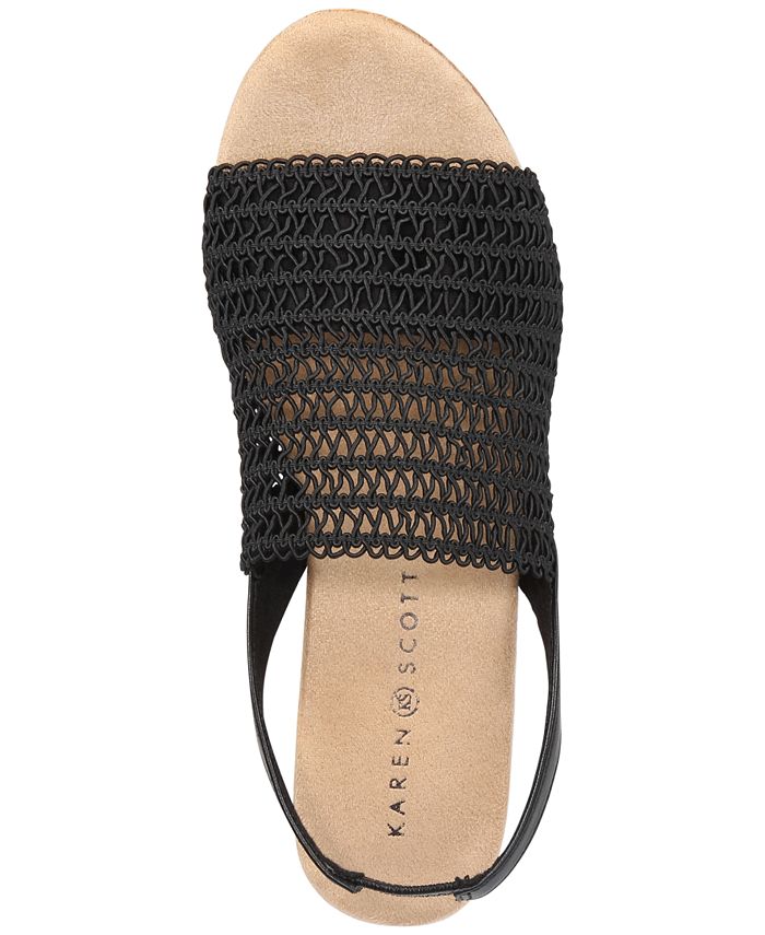 Karen Scott Meriamm Macrame Wedge Sandals, Created for Macy's - Macy's