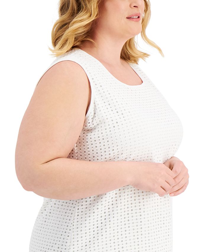 Kasper Plus Size Eyelet Top - Macy's