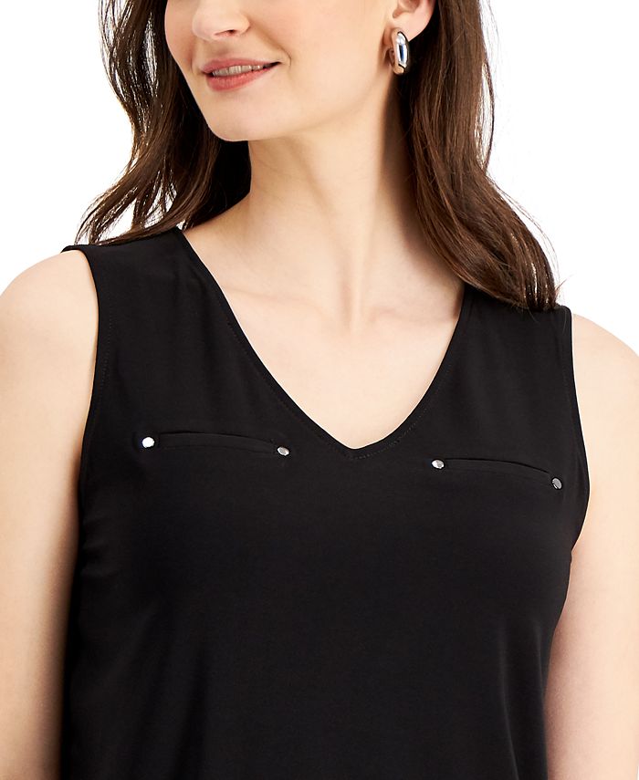 Kasper High-Low V-Neck Top - Macy's