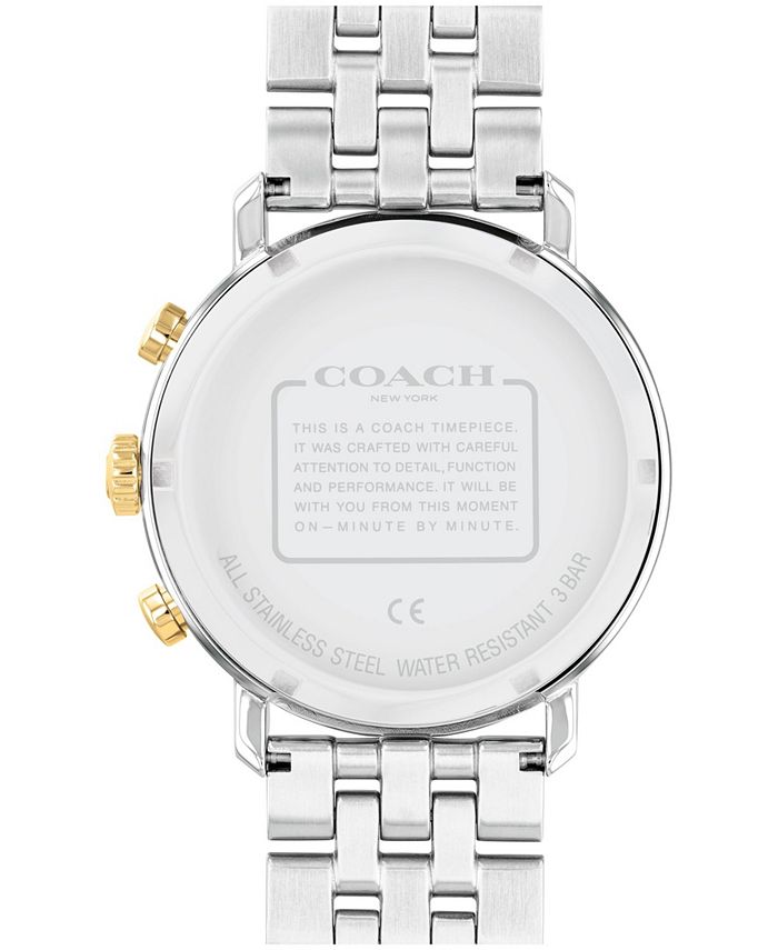 COACH Men's Harrison Two-Tone Stainless Steel Bracelet Watch 42mm - Macy's