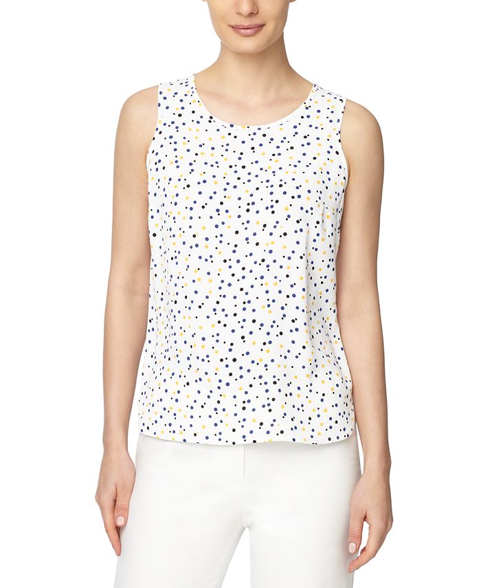Anne Klein Ritz Dot-Print Shell Top - Macy's