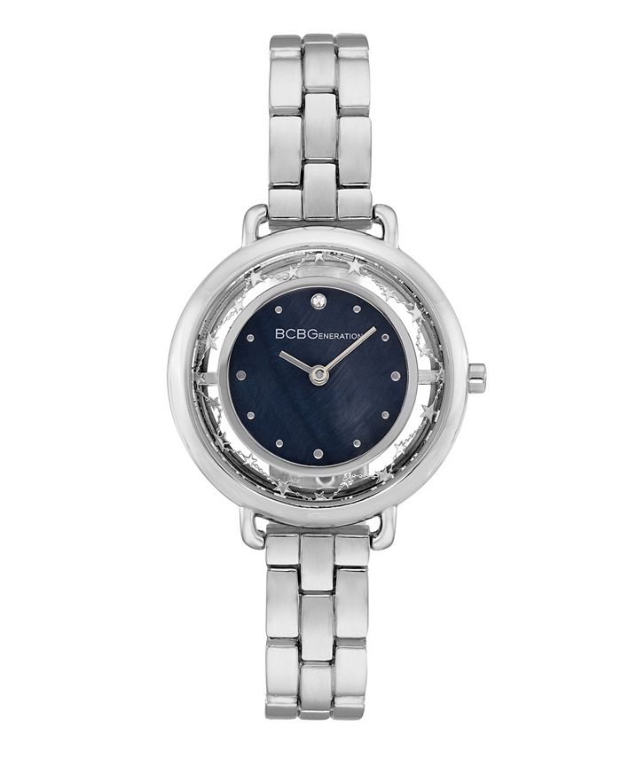 BCBGeneration Women's 2 Hands Slim Silver-Tone Stainless Steel Band ...