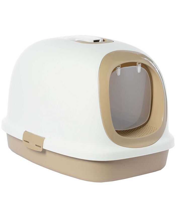 PawsMark Fully Enclosed Hooded Odor-Free Front Entry Cat Toilet - Macy's
