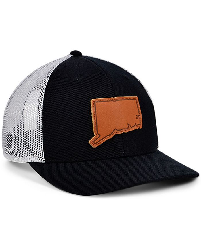 Lids Local Crowns Connecticut Black White Leather State Patch Curved ...