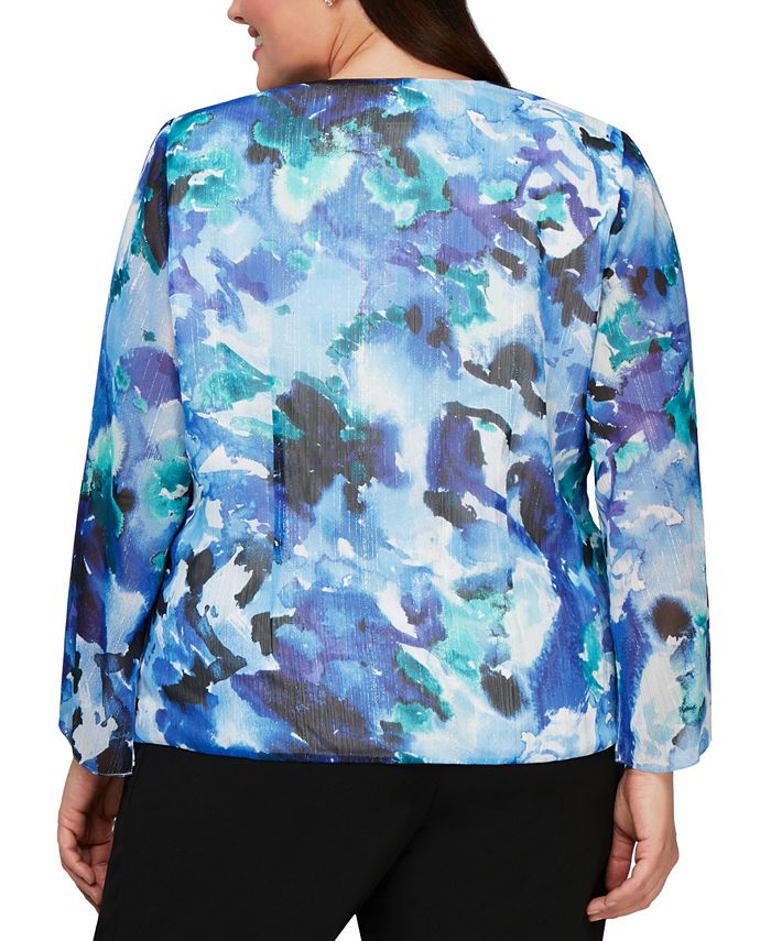 Alex Evenings Plus Size Metallic Chiffon Top Macys