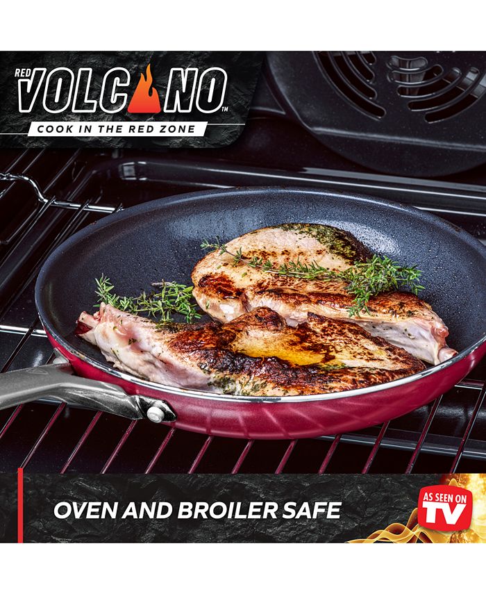 Red Volcano Lavaflow Ceramic Nonstick 10-Pc. Cookware Set - Macy's