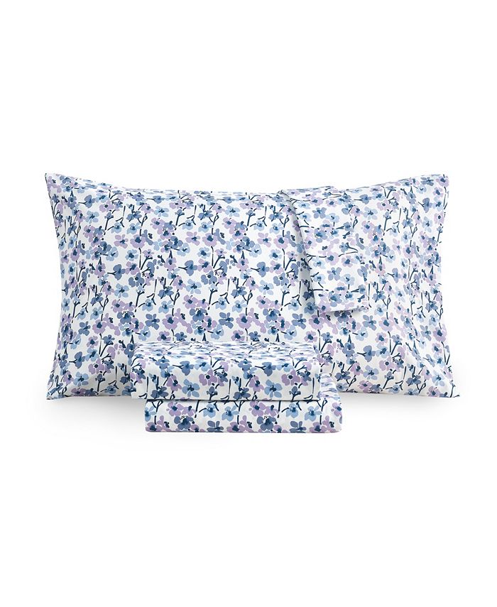 Sanders CLOSEOUT! Printed Microfiber 4 Pc. Sheet Set, Queen, Created ...