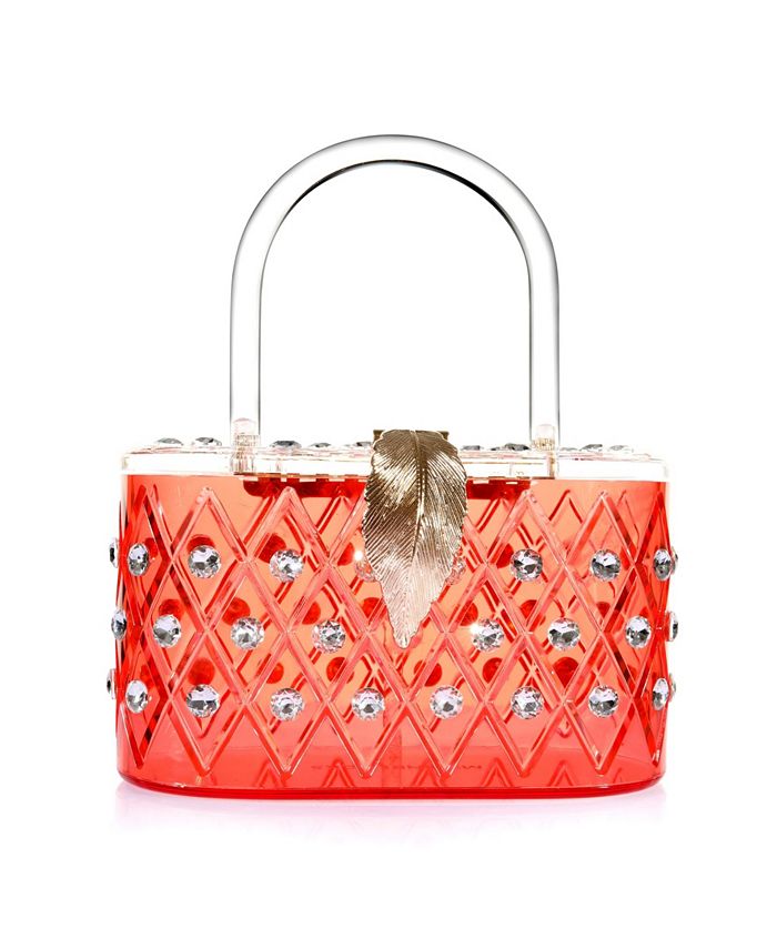 Milanblocks "The Passion" Crystal Lucite Box Top Handle Clutch Bag - Macy's
