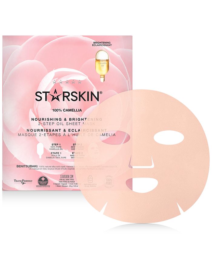 STARSKIN Camellia Oil Nourishing & Brightening 2-Step Oil Sheet Mask ...