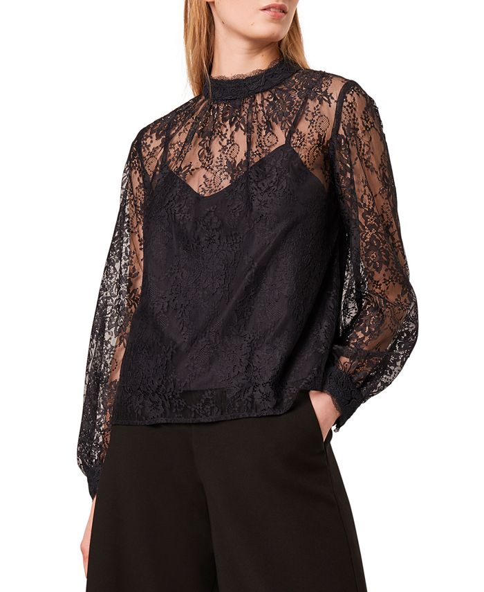 French Connection Lace Top & Reviews - Tops - Women - Macy's