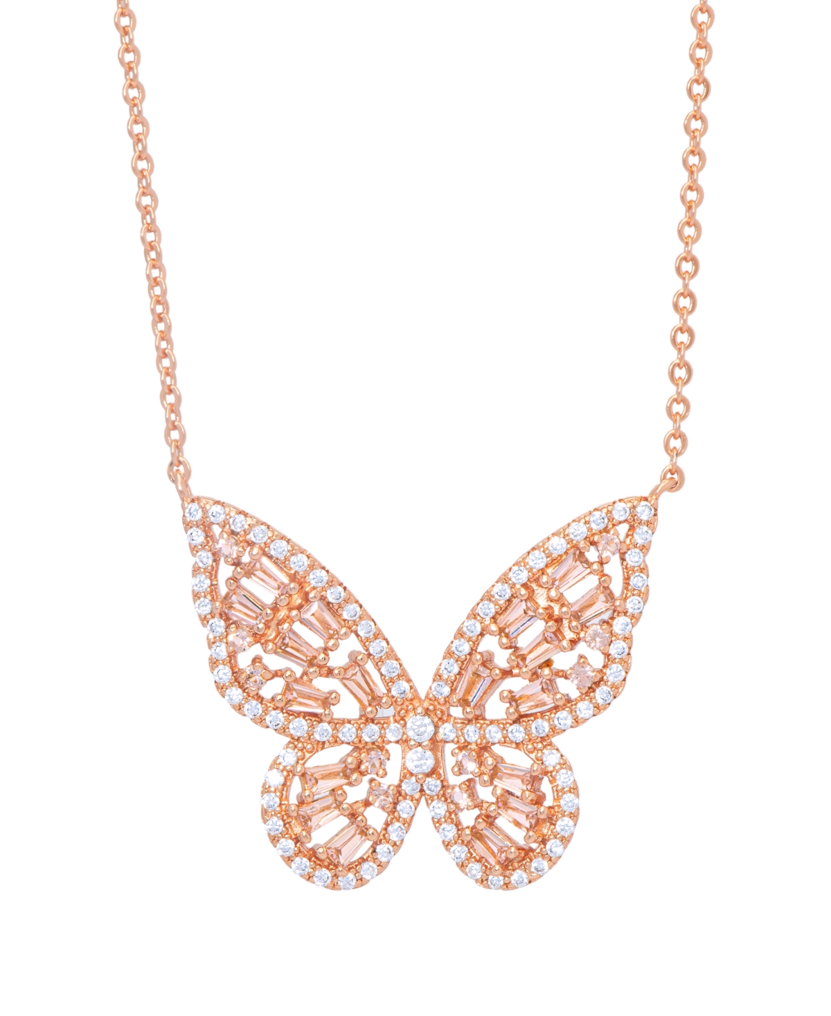 Click here for Cubic Zirconia Red Ombre Butterfly Pendant 18 Neck... prices