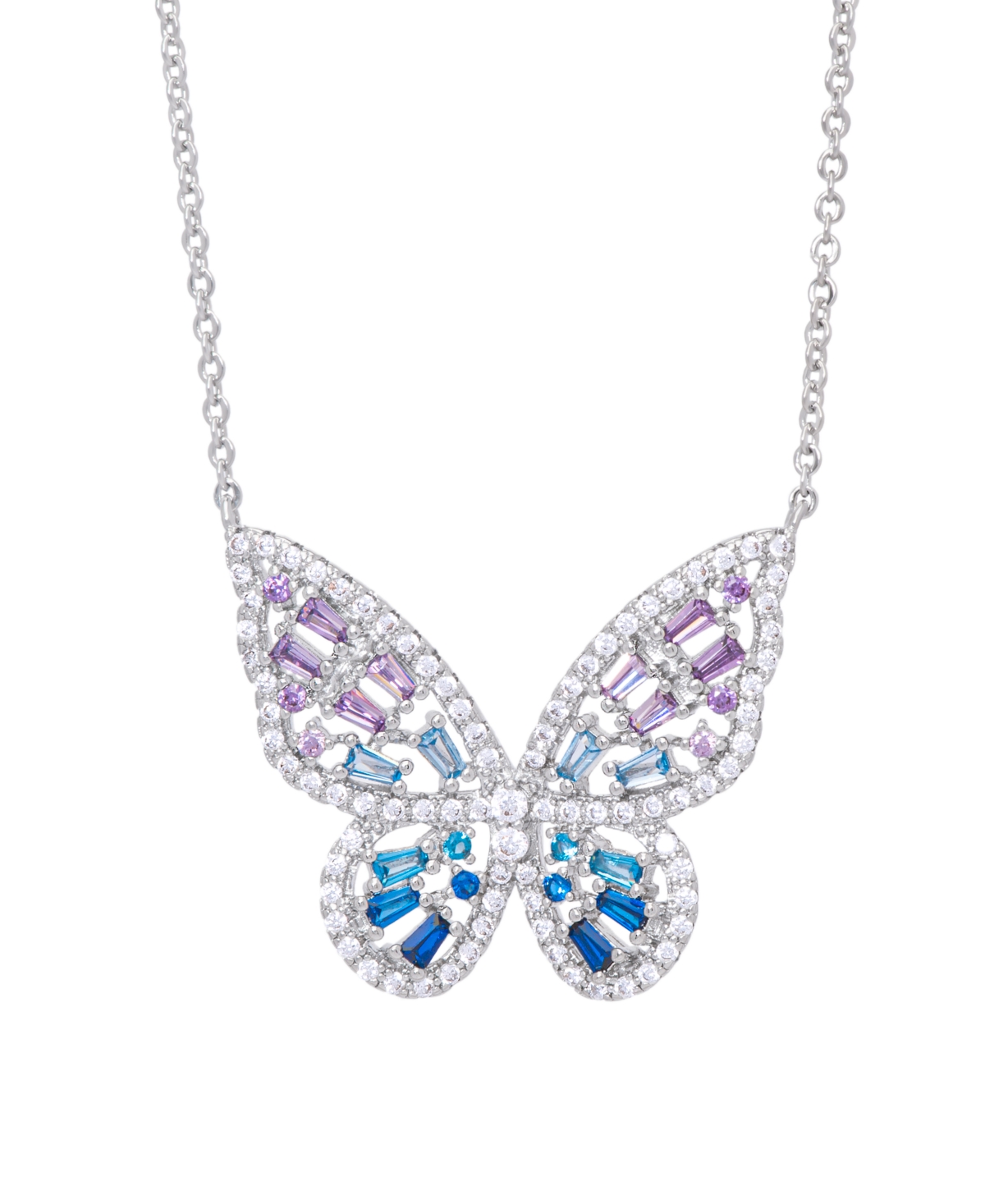 Click here for Cubic Zirconia Red Ombre Butterfly Pendant 18 Neck... prices
