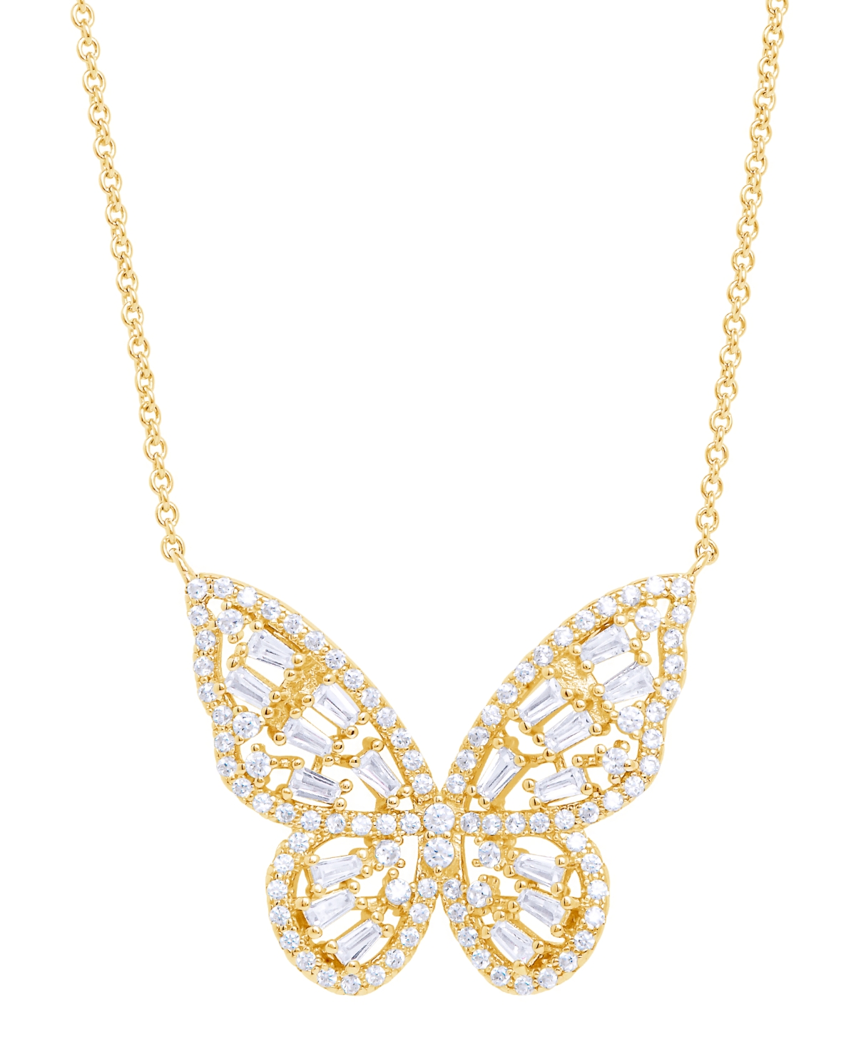 Click here for Cubic Zirconia Red Ombre Butterfly Pendant 18 Neck... prices
