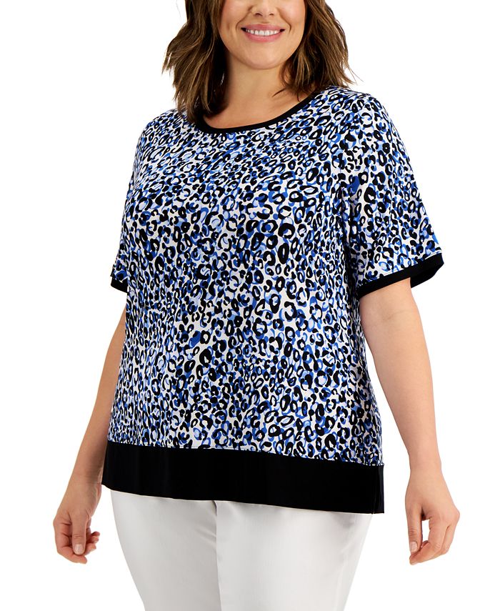 Kasper Plus Size Printed Top - Macy's