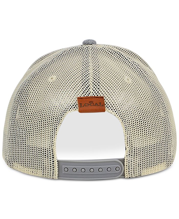 Lids Local Crowns New Jersey Heather Leather State Patch Curved Trucker ...