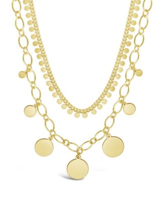 Women's Disk Charm Layered Chain Gold Plated Necklace - Macy's