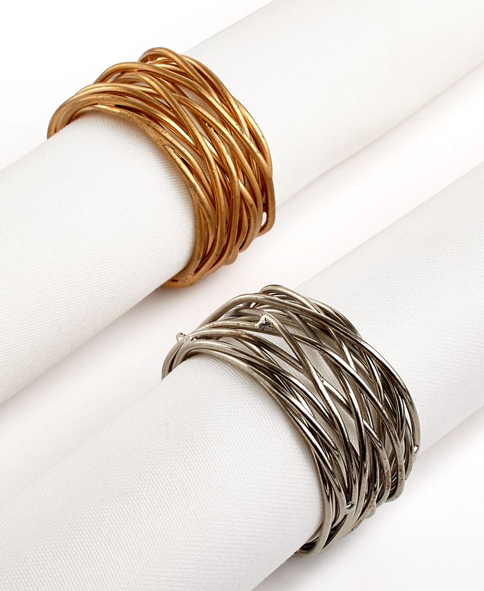 Centennial Excell Set of 4 Twisted Wire Napkin Rings - Macy's
