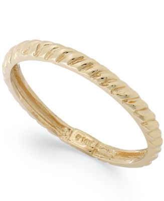14k Gold Textured Cable Ring - Macy's