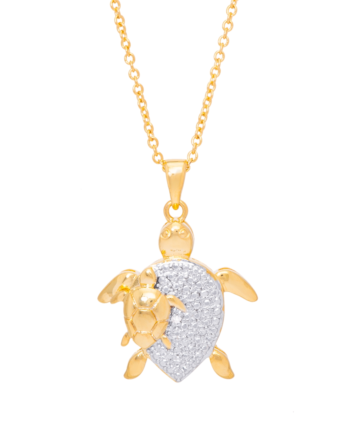 Click here for Diamond Accent Turtle Pendant 18 Necklace in Gold... prices