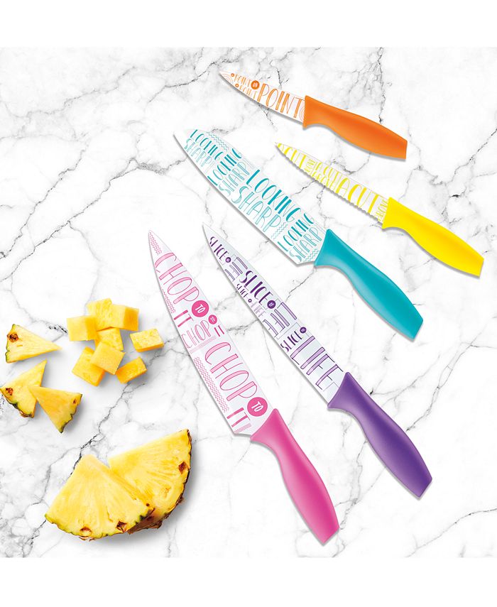 Cuisinart 10-Pc. Printed Words Knife Set - Macy's