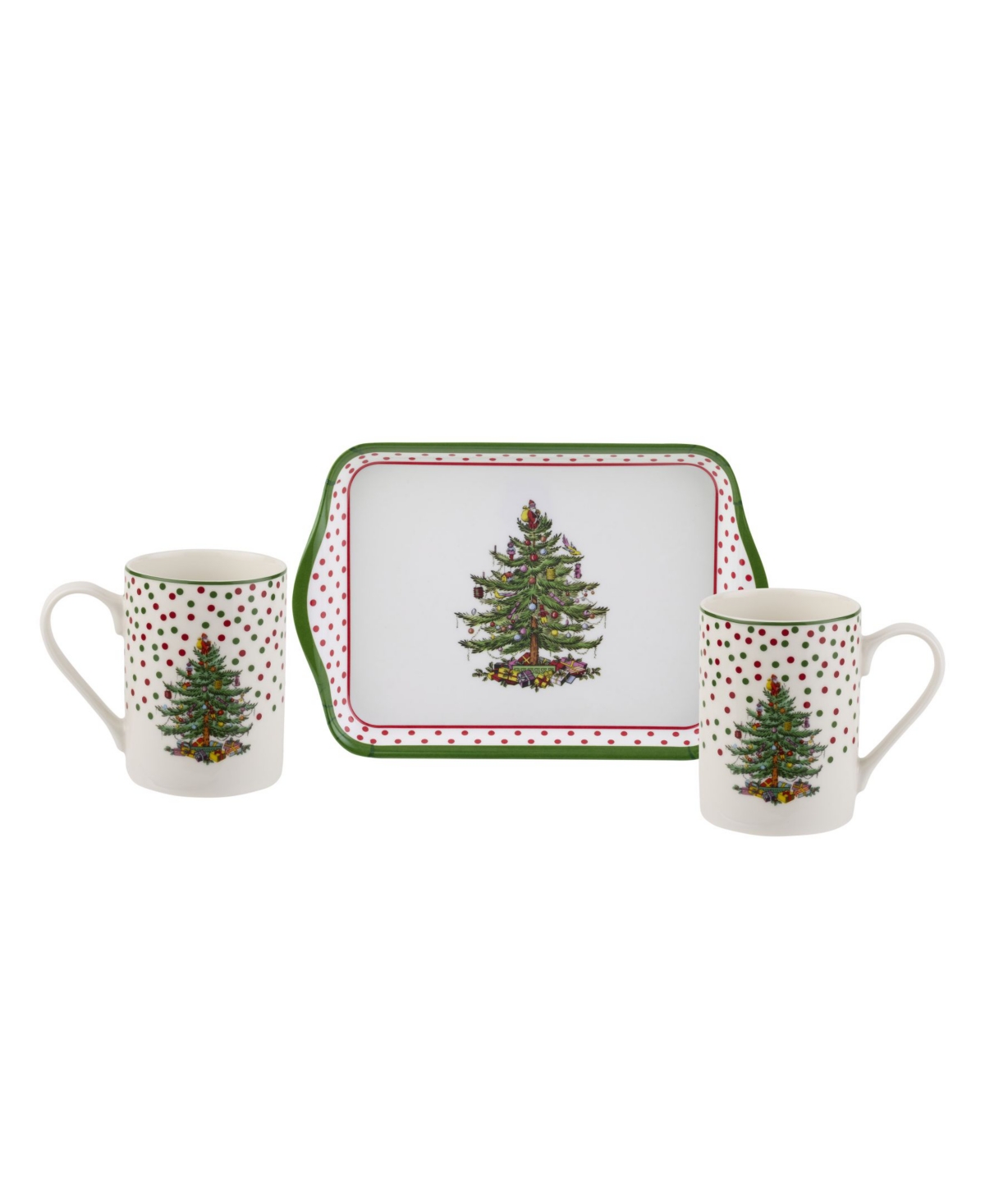 Click here for Spode Christmas Tree Polka Dot Mug and Tray Set  3... prices