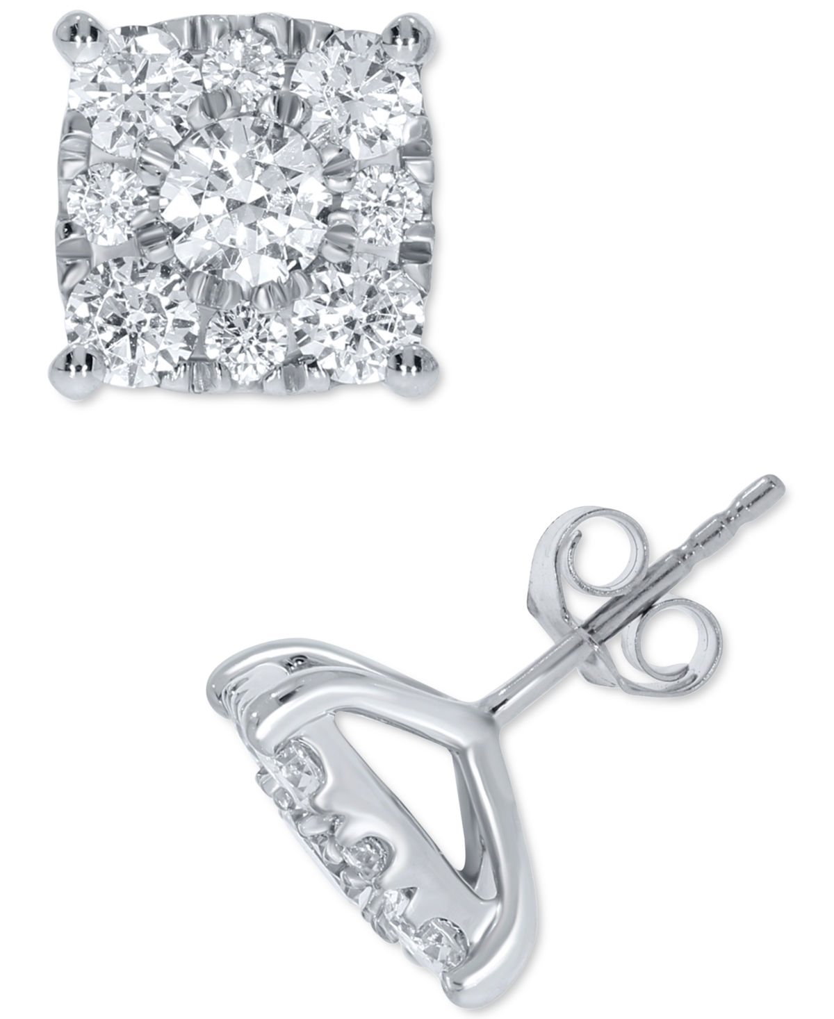 Click here for Diamond Square Cluster Stud Earrings (2 ct. t.w.)... prices