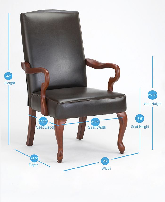 Comfort Pointe Derby Leather Gooseneck Arm Chair - Macy's