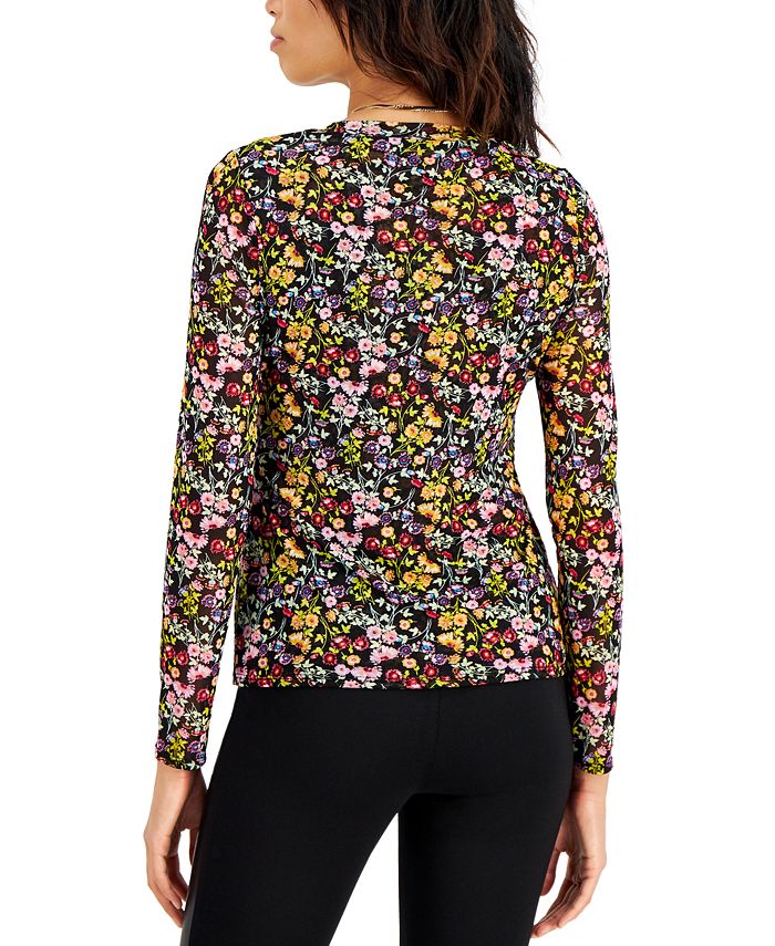 INC International Concepts Printed Mesh Top, Created for Macy's - Macy's
