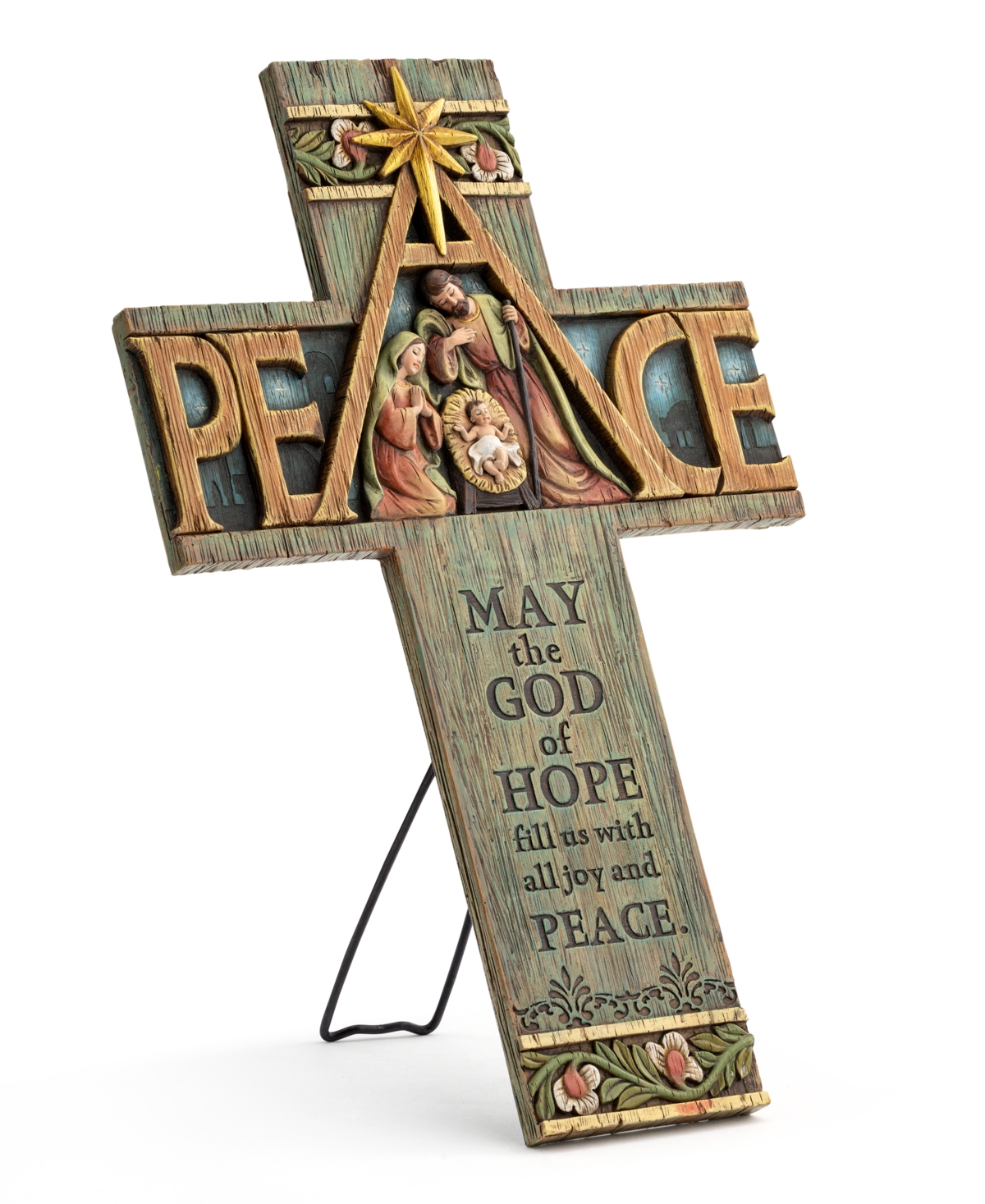Click here for Napco Verdigris Peace Cross - Green prices