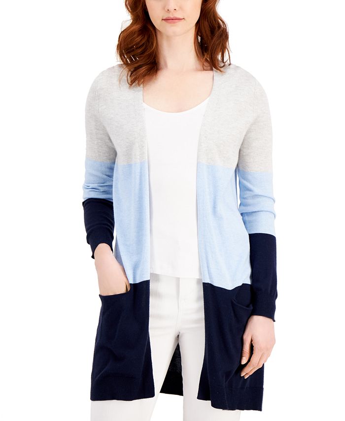 Style & Co Colorblocked Cardigan, Created for Macy's - Macy's