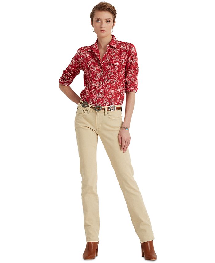 Lauren Ralph Lauren Floral Patch Pocket Top - Macy's
