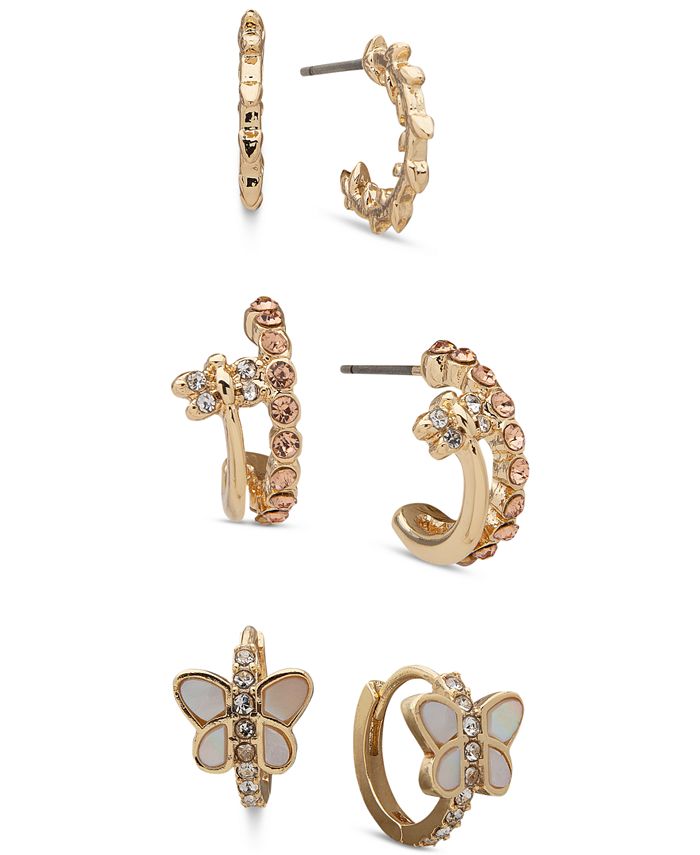 lonna & lilly Gold-Tone Critter Trio Earrings - Set of 3 - Macy's