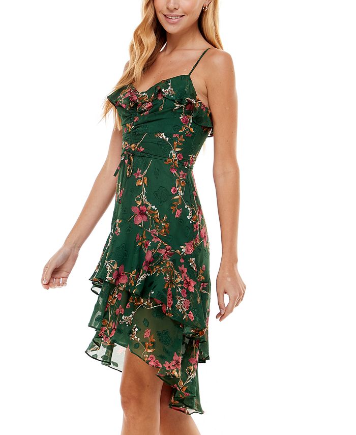 City Studios Juniors' Ruffled High Low Dress - Macy's