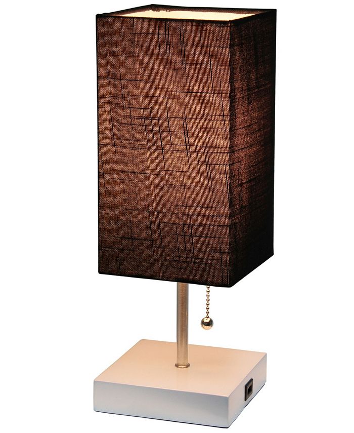 Simple Designs Petite Stick Lamp with USB Charging Port and Shade - Macy's
