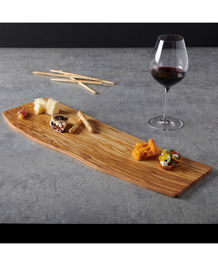 Anchor Lodge Oblong Large Olive Wood Board with Natural Bark Edges - Macy's