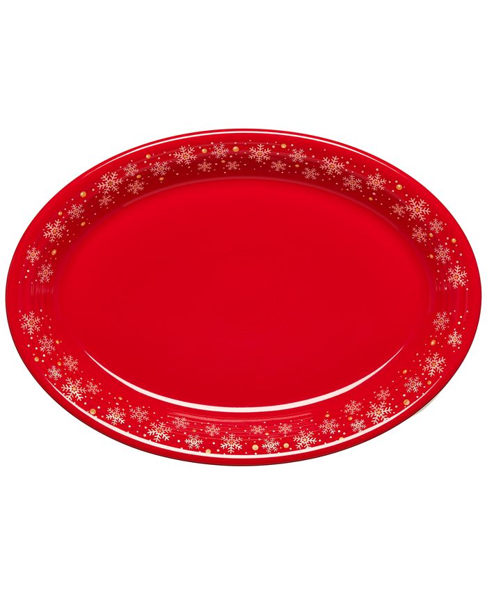 Fiesta Scarlet Snowflake 13" Serving Platter - Macy's