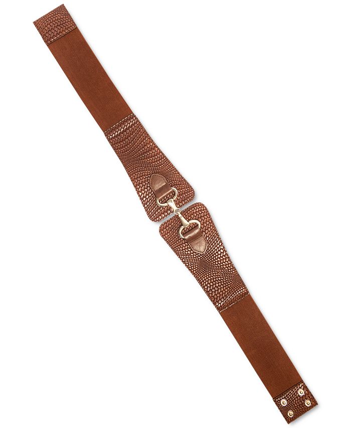 INC International Concepts Shaped Woven Tabs Wide Belt, Created for ...
