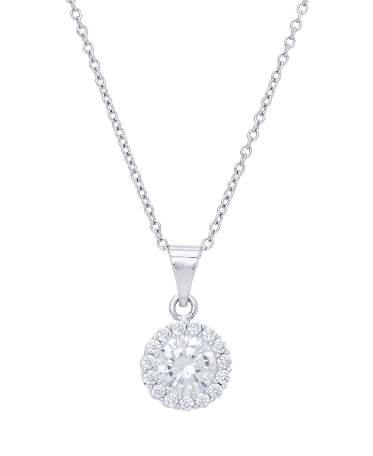 Click here for Cubic Zirconia Round Pendant 18 Silver Plate Neckl... prices