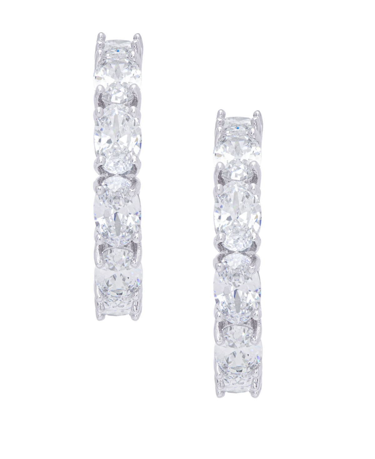 Click here for Cubic Zirconia Hoop Silver Plate Earrings - Silver prices