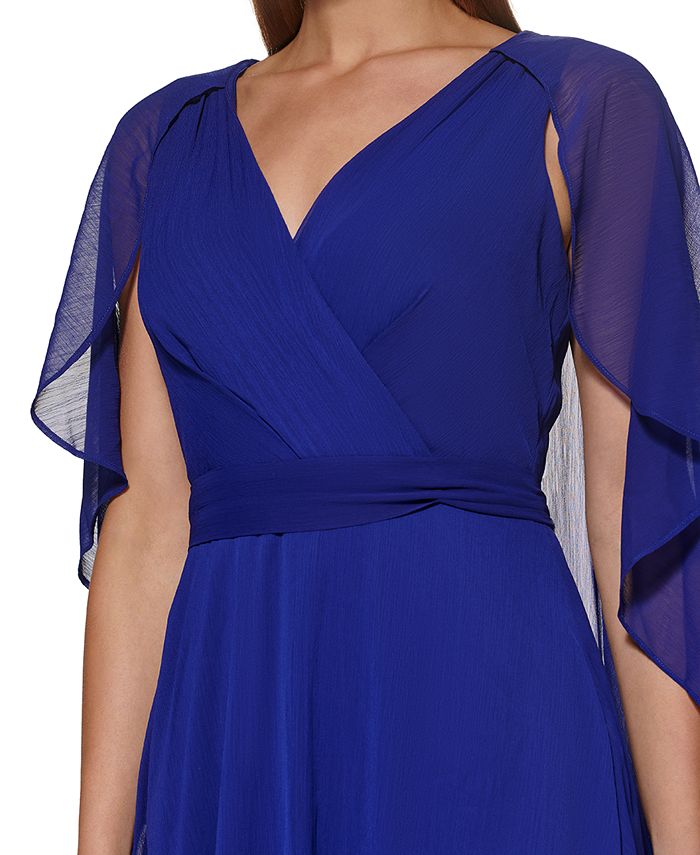 DKNY Chiffon Cape-Back Dress & Reviews - Dresses - Women - Macy's