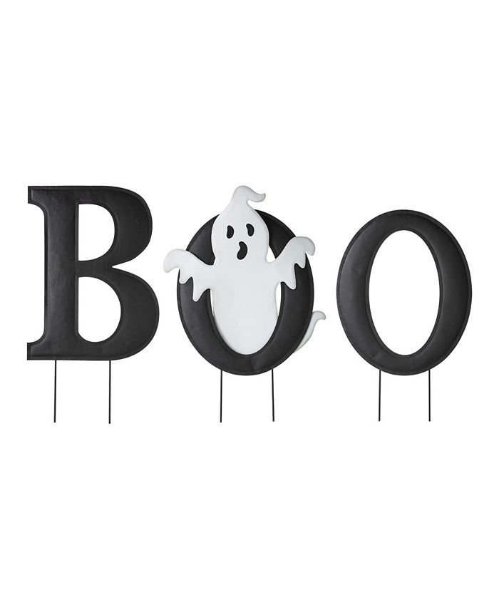 Glitzhome 30" H Halloween Metal Ghost BOO Yard Stake or Hanging Decor ...