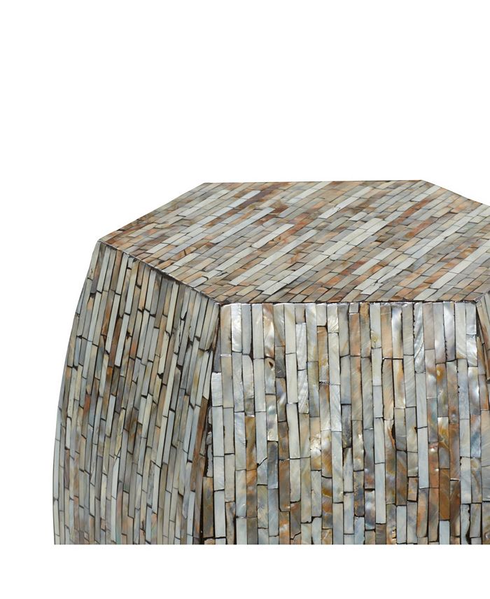 Rosemary Lane Barrel-Shaped Shell Side Table - Macy's