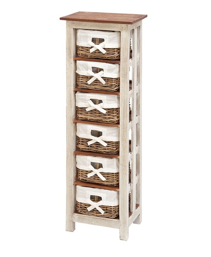 Rosemary Lane Farmhouse Rattan Storage Unit - Macy's