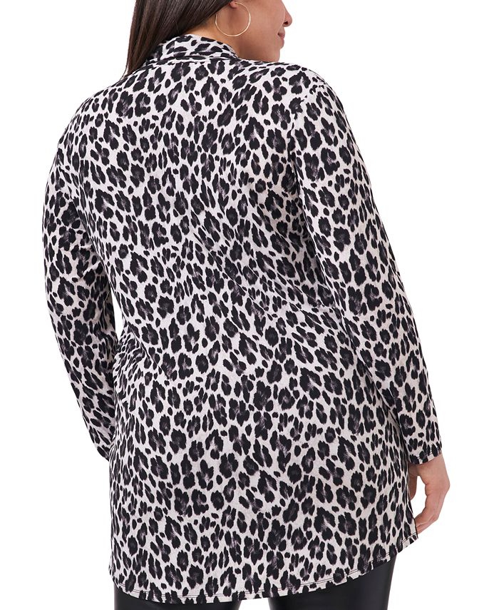 Vince Camuto Plus Size Leopard-Print Cardigan - Macy's