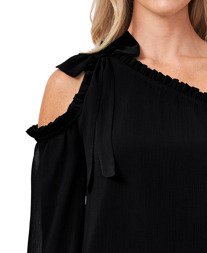Cece Ruffled Asymmetric Cold Shoulder Top And Reviews Tops Women Macys