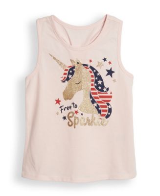 Little Girls Free to Sparkle Graphic Tank Top - Macy's