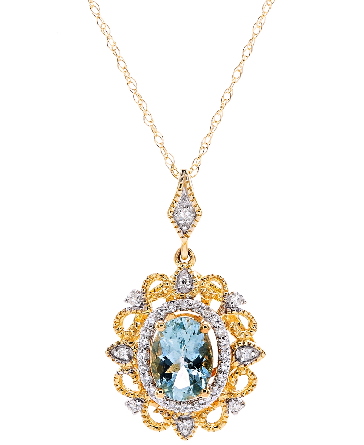 Click here for Aquamarine (3/4 ct. t.w.) & Diamond (1/10 ct. t.w.... prices