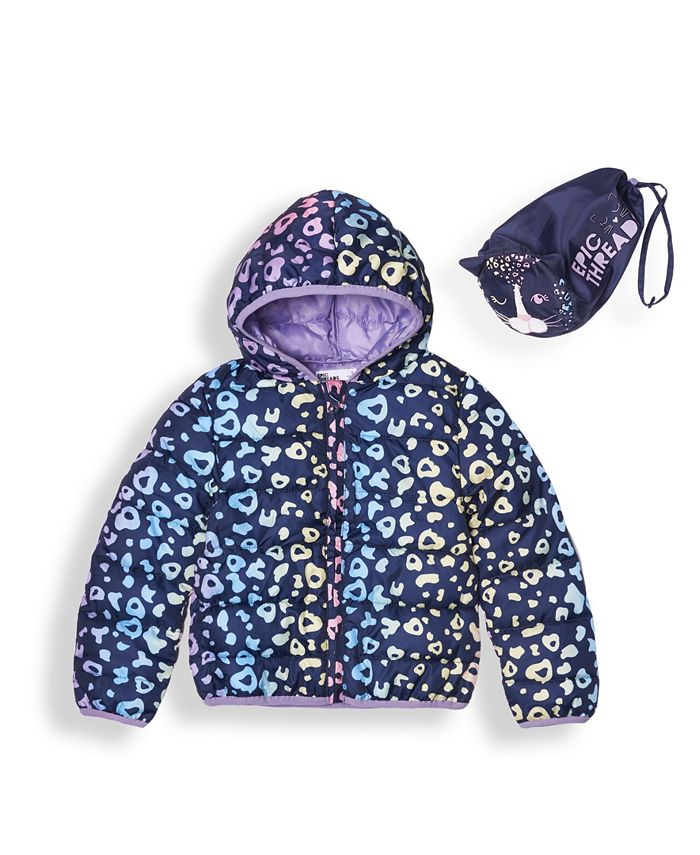 Epic Threads Toddler Girls Water-resistant Packable Pals Jacket - Macy's