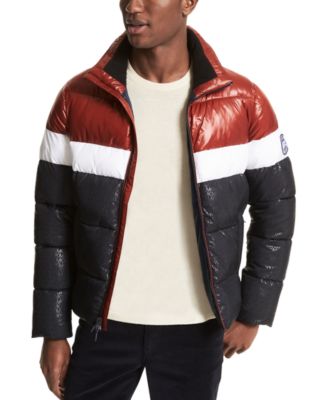 Michael Kors Men's Colorblocked Logo-Print Puffer Jacket - Macy's